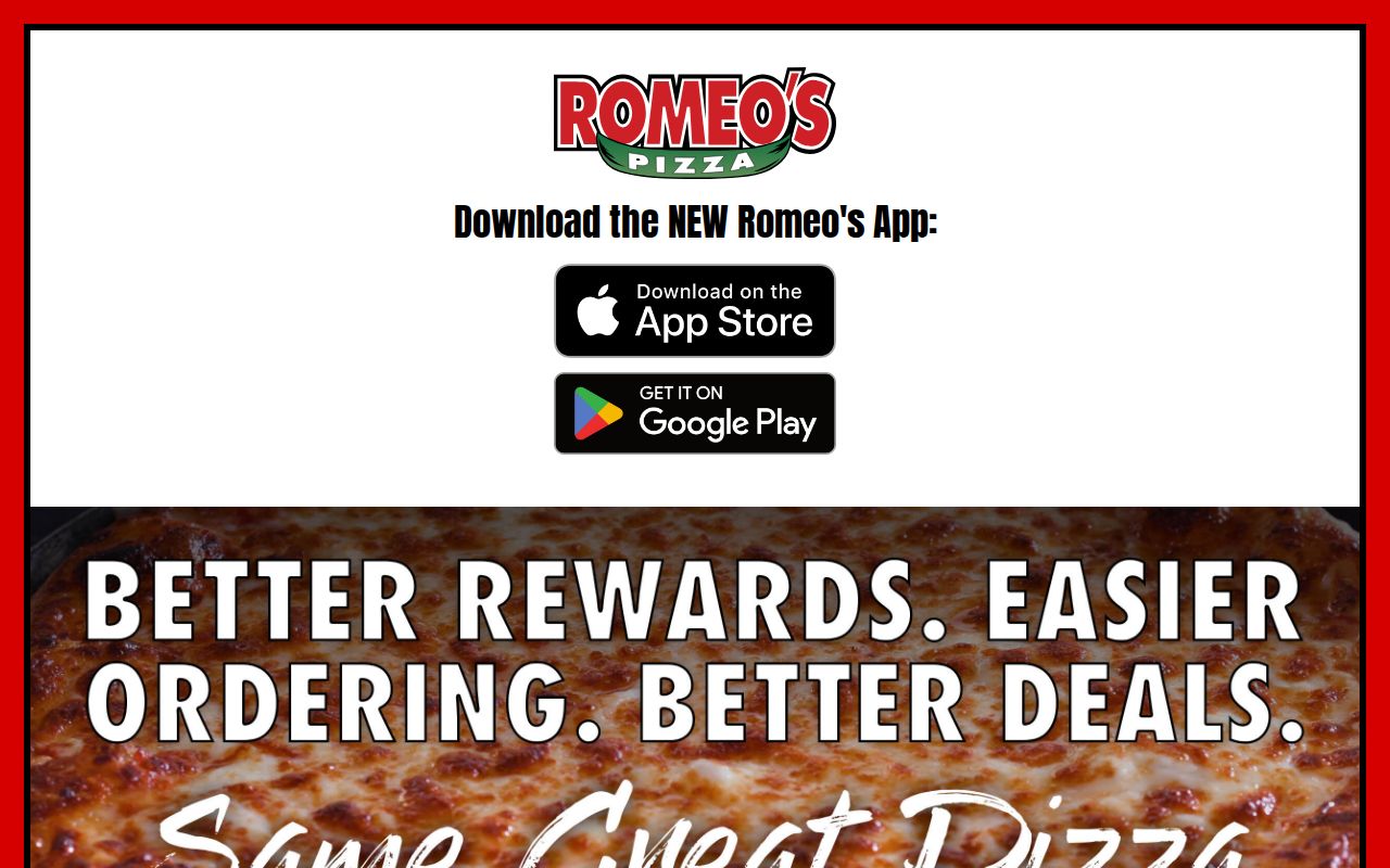 Romeo's Pizza App